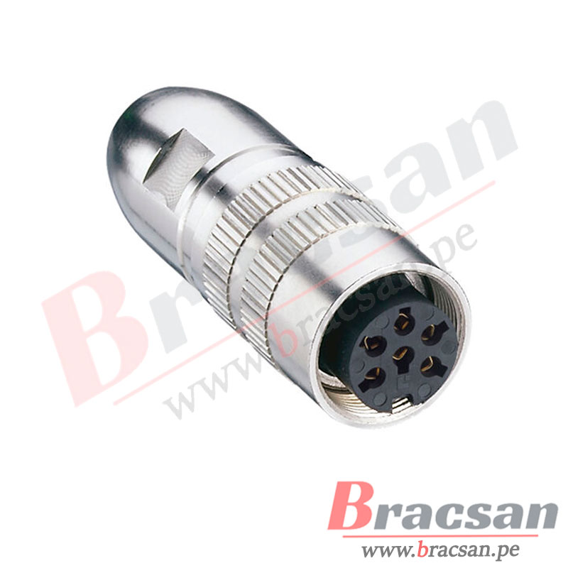 CONECTOR M16 DE 7 PINES HEMBRA RECTO METALICO LUMBERG 0322 07 | Bracsan