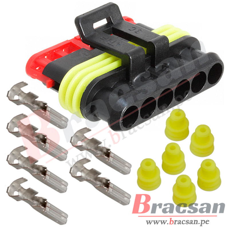 CONECTOR AUTOMOTRIZ AMP SUPERSEAL 1.5 6 PINES HEMBRA TE CONNECTIVITY ...