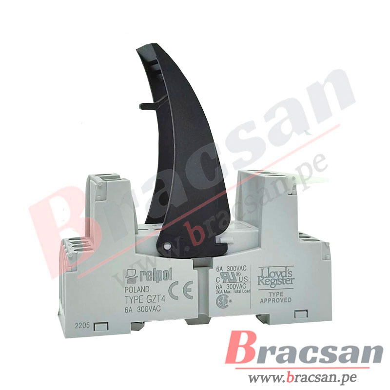 BASE PARA RELAY 14 PINES + PLACA DESCRIPTIVA + AGARRE 300V 6A RELPOL ...