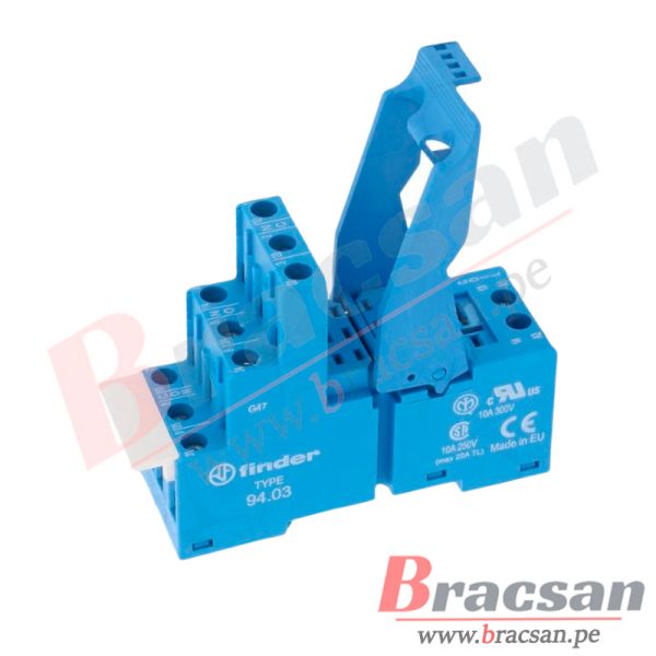 BASE PARA RELAY 10A 250VAC 11 PINES PARA RIEL DIN FINDER 94.03SPA | Bracsan