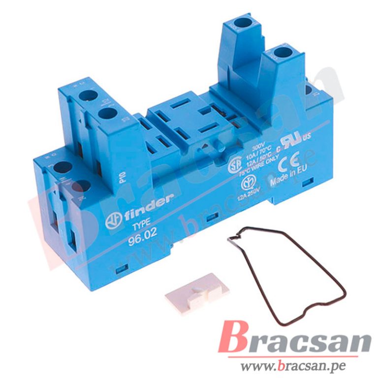 BASE PARA RELAY 12A 250VAC 8 PINES PARA RIEL DIN FINDER 96.02SMA | Bracsan