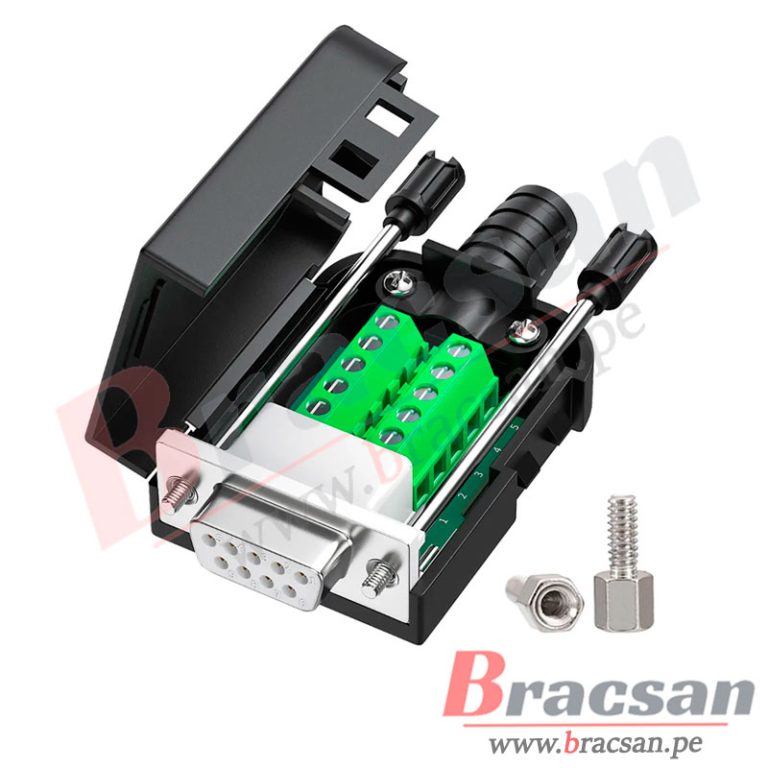 CONECTOR D-SUB SERIAL 9 PINES DB9 HEMBRA CON BORNERA DB9-HBOR | Bracsan