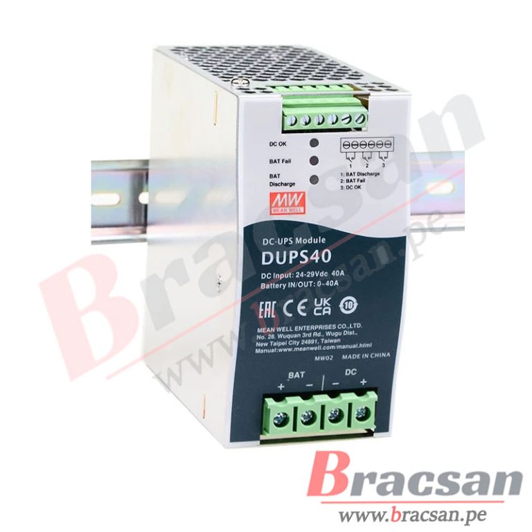 FUENTE DE ALIMENTACION DC-UPS 24VDC 40A MEAN WELL DUPS40 | Bracsan
