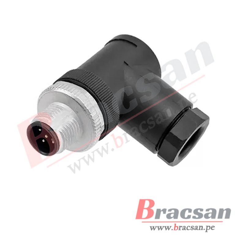 CONECTOR M12 ANGULO, ACOTADO DE 5 PINES MACHO TIPO A PG7 PARA SENSOR BS ...