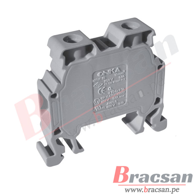 BORNERA PARA RIEL DIN GRIS MRK 10MM ONKA | Bracsan