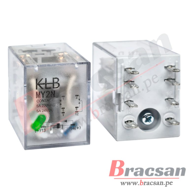 MINI RELAY 24VDC 5A 220VAC 8 PINES MY2N KLB MY2D-24 | Bracsan