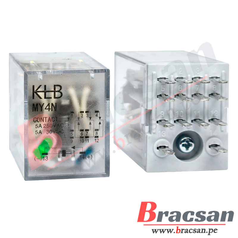 MINI RELAY 24VDC 5A 250VAC 14PINES MY4N KLB MY4D-24 | Bracsan