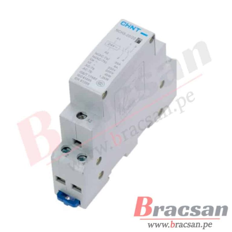 CONTACTOR MODULAR MONOFASICO 20A 2NA 220VAC NCH8-20/20 CHINT | Bracsan