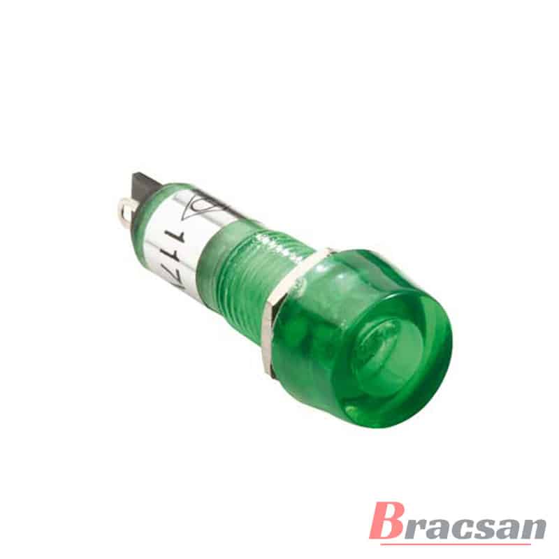 INDICADOR FOQUITO NEON 220V VERDE 10MM - RY4541 | Bracsan