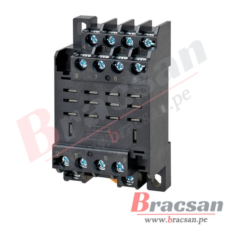 BASE PARA RELAY 15A 250V 14 PINES PARA RIEL DIN OMRON PTFZ-14-E | Bracsan