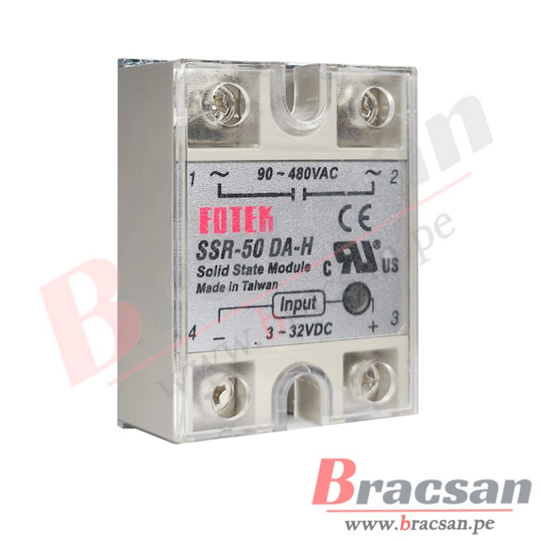 RELAY ESTADO SOLIDO DC-AC 50A 3-32VDC/90-480VAC FOTEK SSR-50DA-H | Bracsan