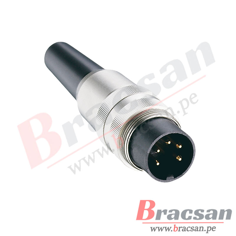 CONECTOR M16 DE 5 PINES MACHO RECTO METALICO LUMBERG SV 50/6 | Bracsan